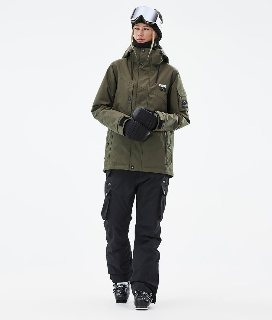 Dope Adept W Skidjacka Kvinna Olive Green/Black - Grön | Ridestore.se
